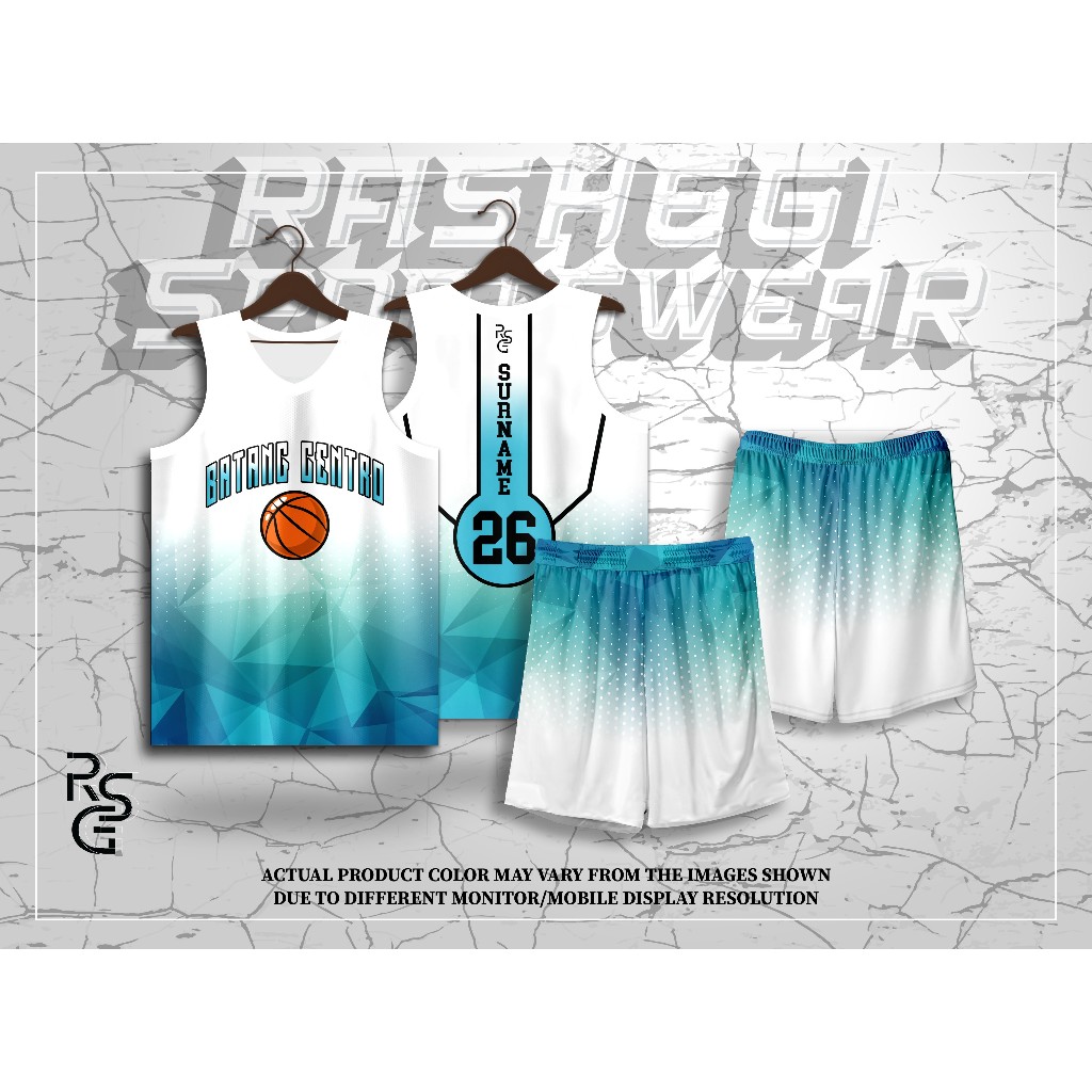 2024 RSG Customized Jersey Full Sublimation White Blue Polygon Crystals ...