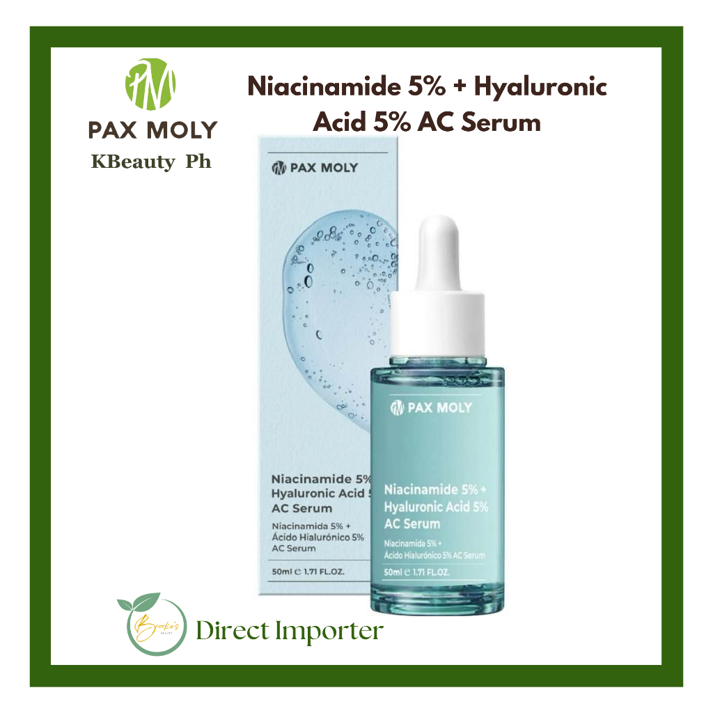 Paxmoly Niacinamide 5% + hyaluronic Acid 5% AC serum | Shopee Philippines