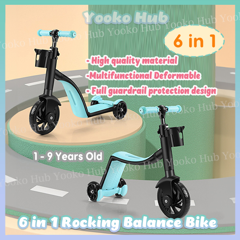 YOOKO 6 in1 Kids Scooter For Kids Baby Walker Children's Balance Car ...