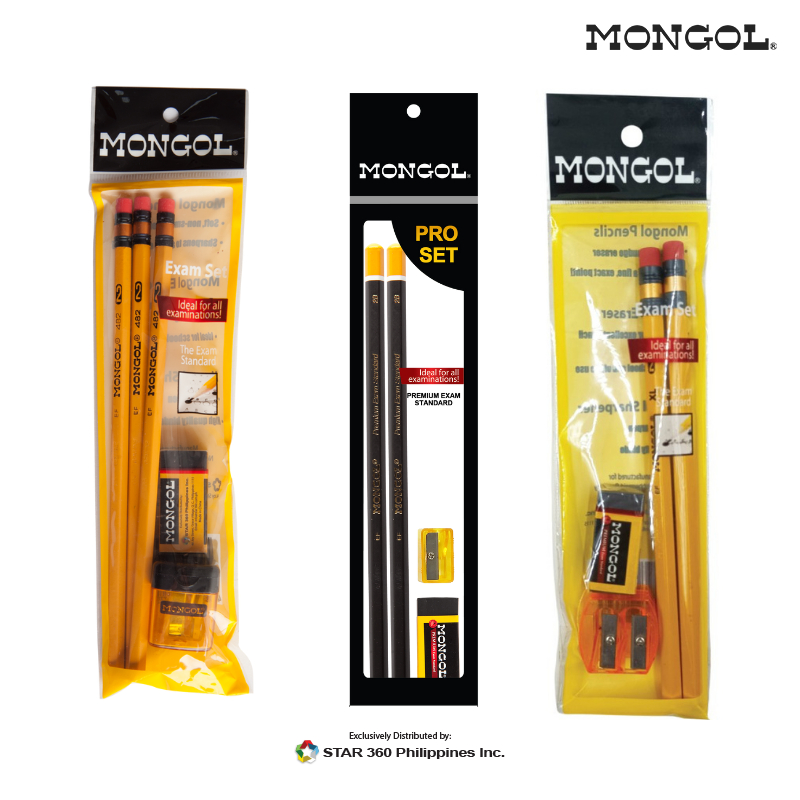 MONGOL Pencil Exam Set with Eraser & Sharpener | Shopee Philippines