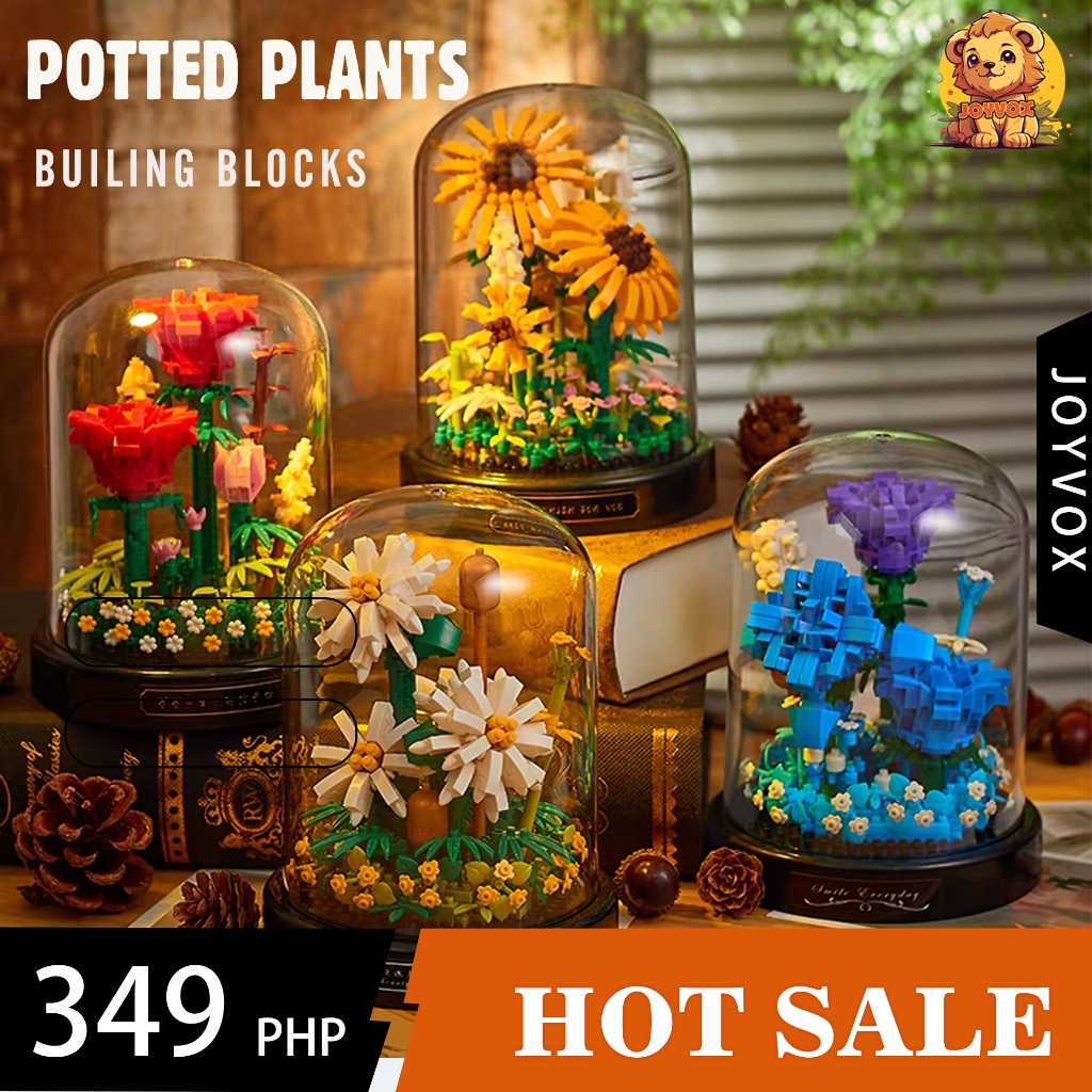 Joyvox Floral Building Blocks Set Includes Rose Tulip Sunflower Daisy ...