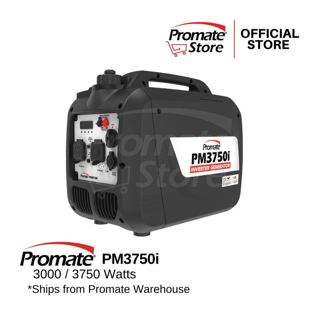 Promate PM3750i Gasoline Generator 3kVa | 3000W/3750W | 140cc | Recoil ...