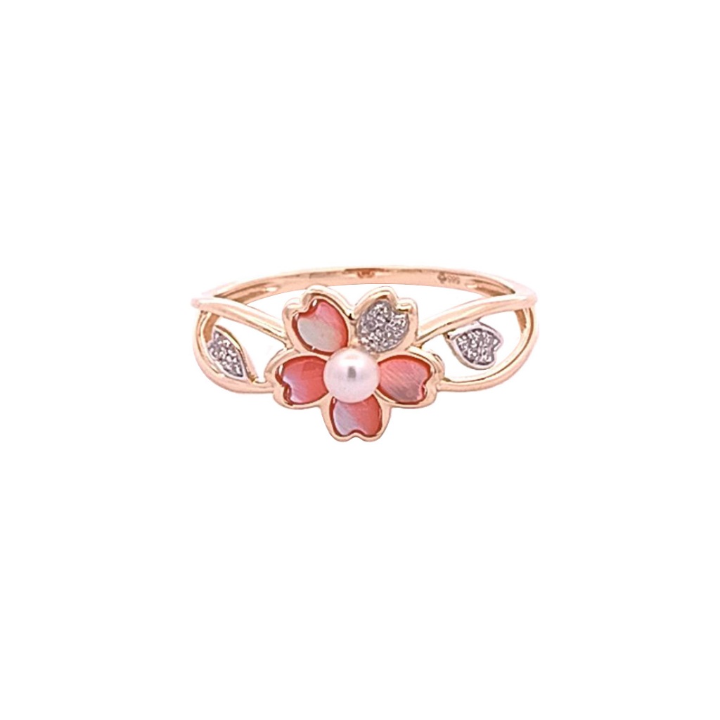 Karat World. 14KT SAKURA Yellow and White Gold Diamond Ring Ladies (DRL ...