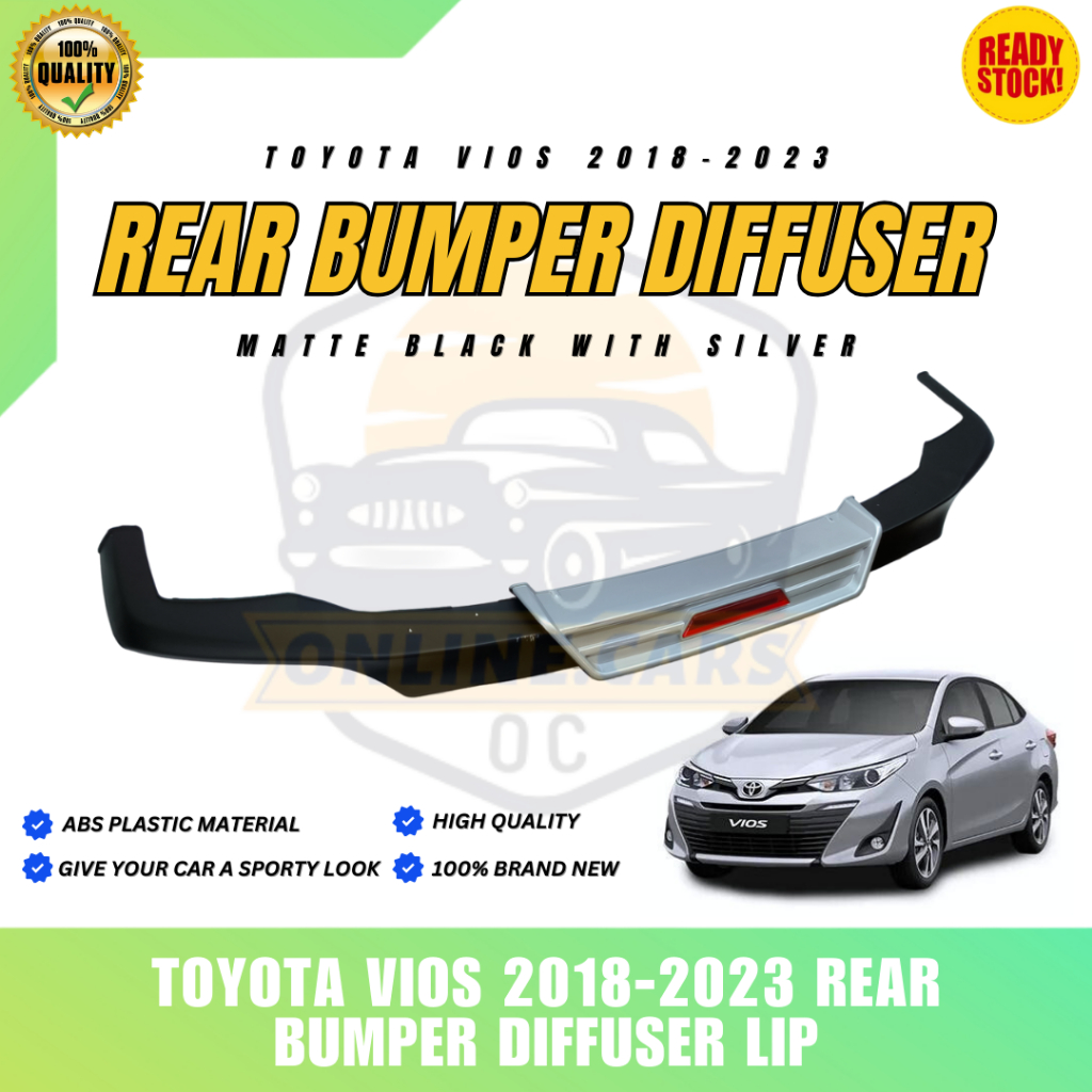 OC 2018 2019 2020 2021 2022 2023 TOYOTA VIOS Car Rear Bumper Diffusers ...