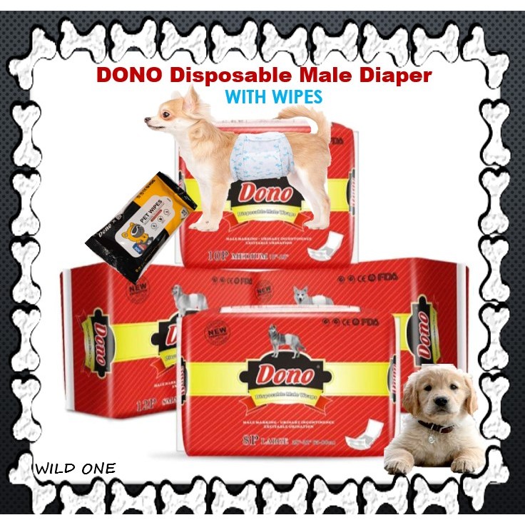 DONO DISPOSABLE MALE DIAPER WITH WIPES | Shopee Philippines