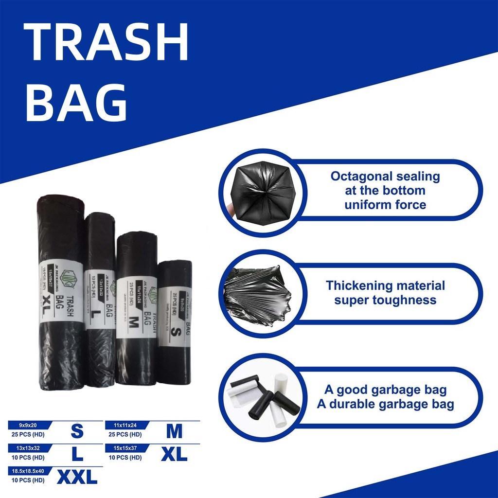 Trash bag Garbage bag Black (Small/Medium/Large/XL/XXL) | Shopee ...