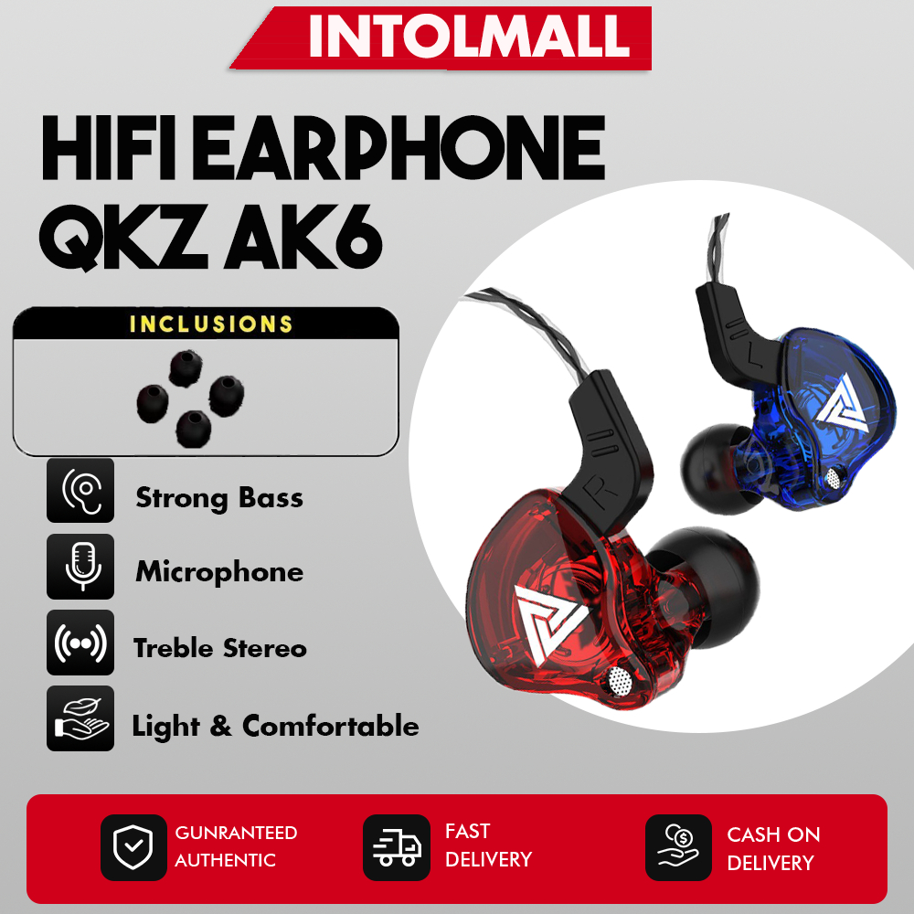 Qkz Ak6 Original Earphone 106db High Fidelity Wire Universal 3.5mm Sports In-Ear Hi-Fi Headphone ...