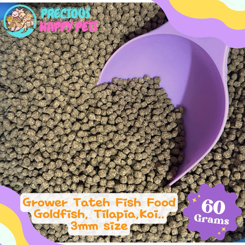 Grower Fish Food Tateh 3mm 60grams(for medium-large fish) | Shopee ...