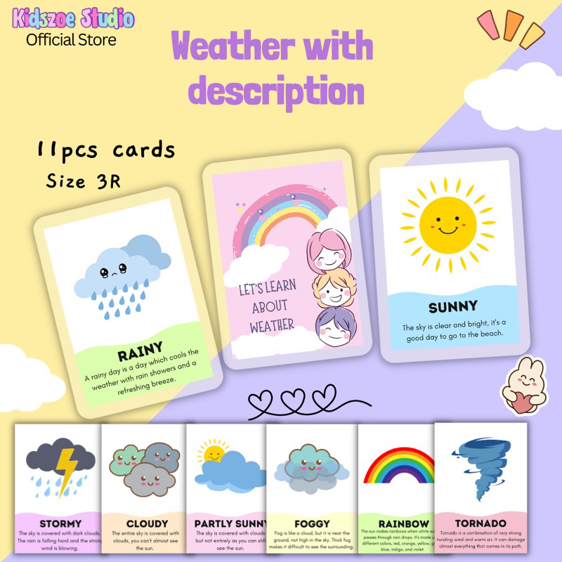 weather laminated flashcards | Shopee Philippines