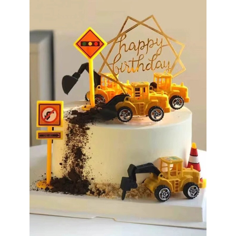 sets of construction engineering vehicles/traffic sign for cake toppers ...