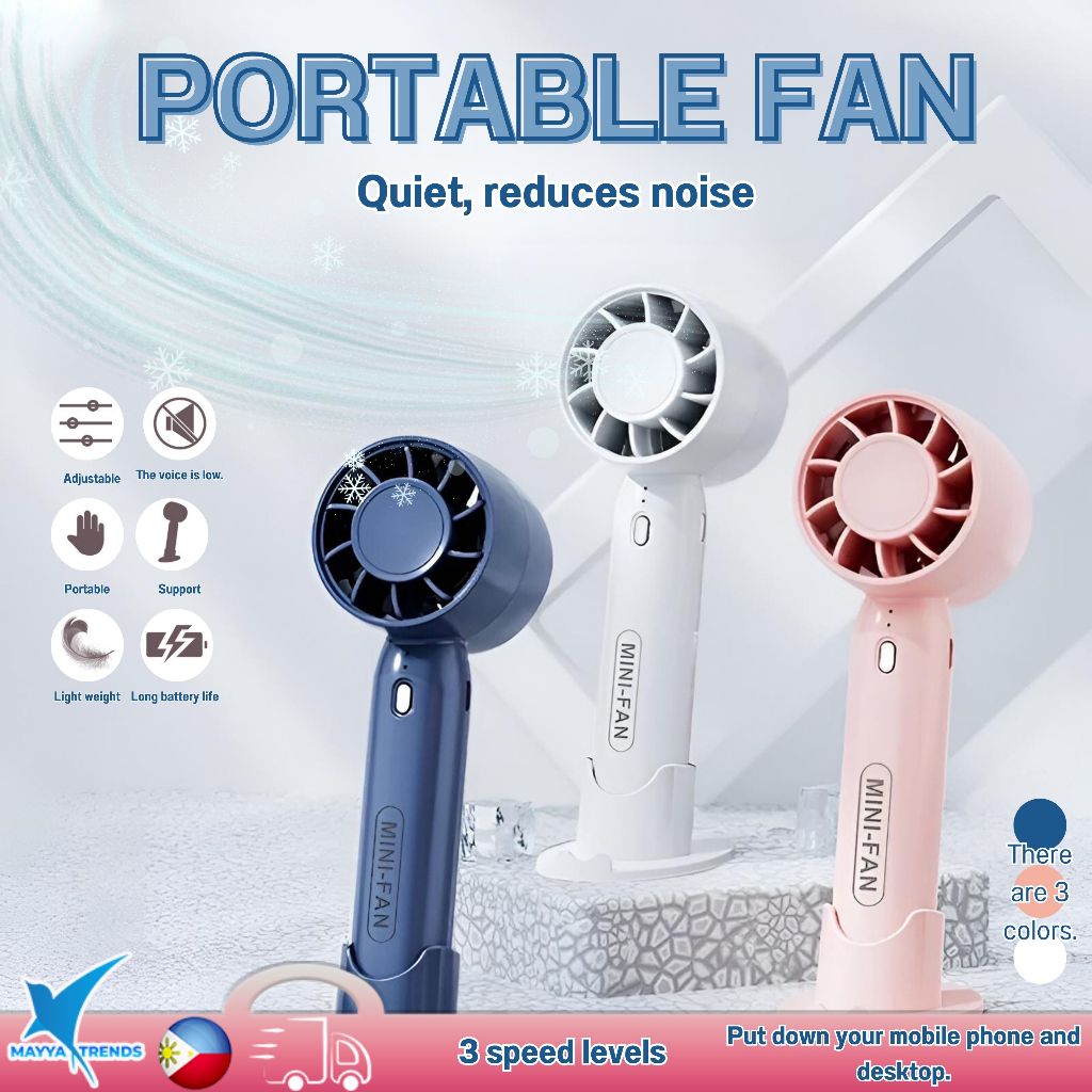Portable Mini Fan USB Rechargeable Adjustable Cooling Fan Handheld Fan ...