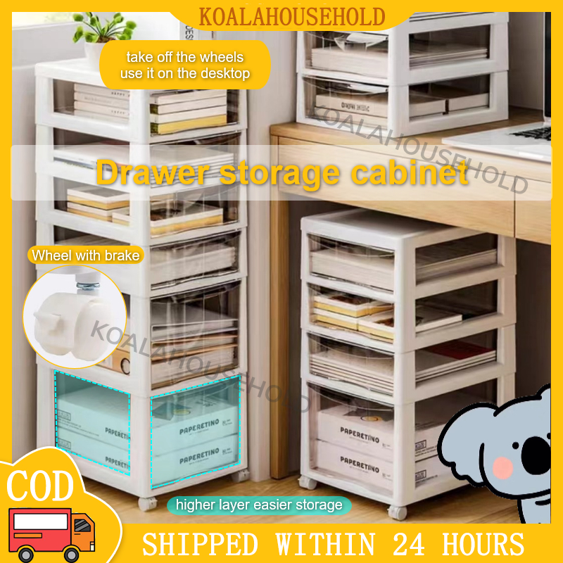 2/4/5 Layer File Cabinet with Wheels Large capacity desk file rack book ...