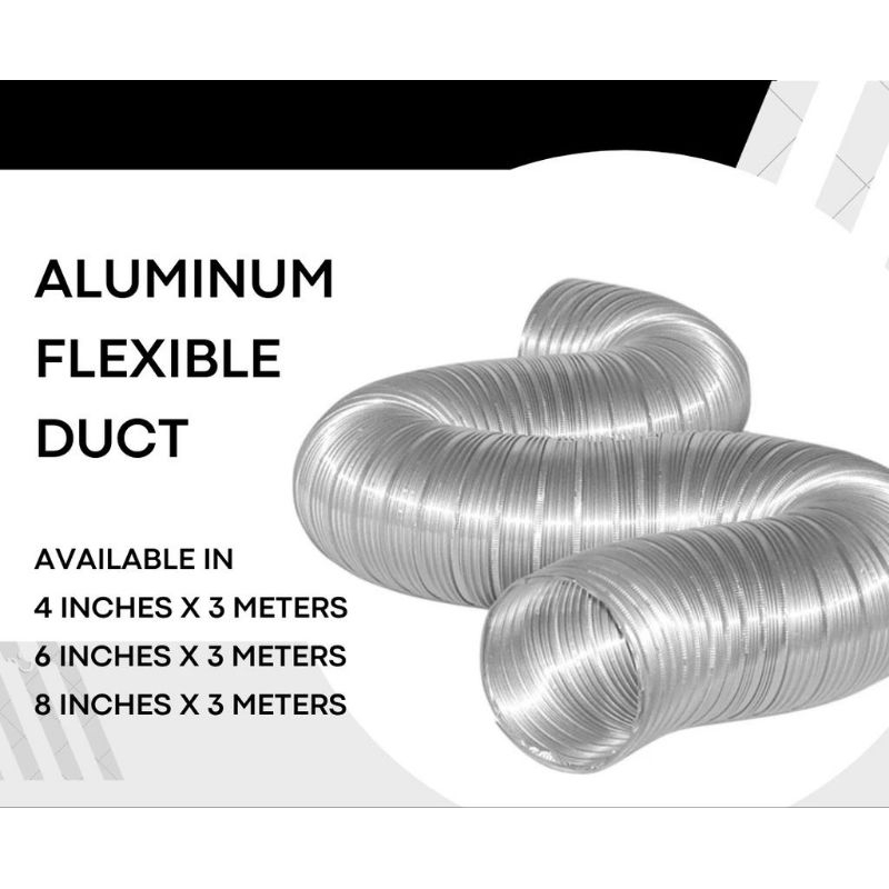 SEMIRIGID ALUMINUM FLEXIBLE AIR DUCT TYPE ALUMINUM FOIL FLEXIBLE DUCTING TAILEE 4"X3M, 6"X3M, 8 ...