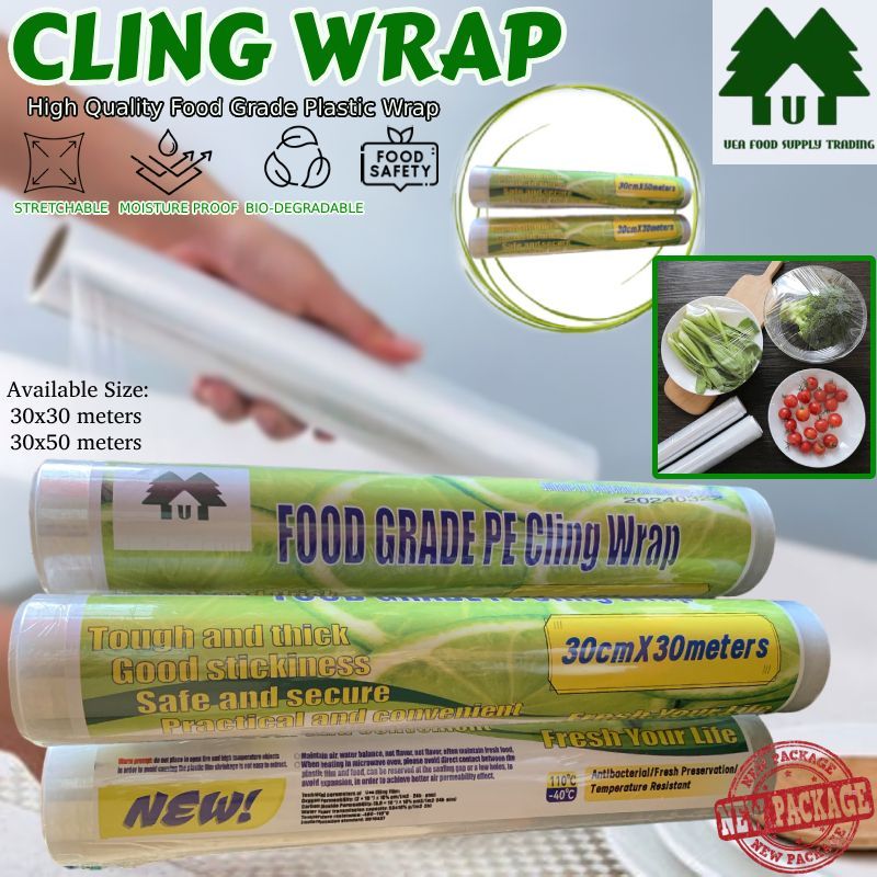 30m&50m⚡️Food-Service Cling Film Durable Kitchen Plastic Wrap ...