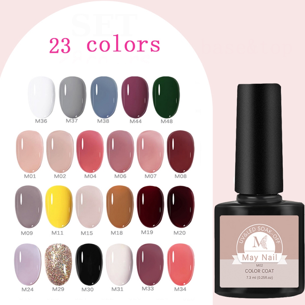 Gel Nail Polish Base Matte Glossy Topcoat 23 New Fashion Color UV/LED ...