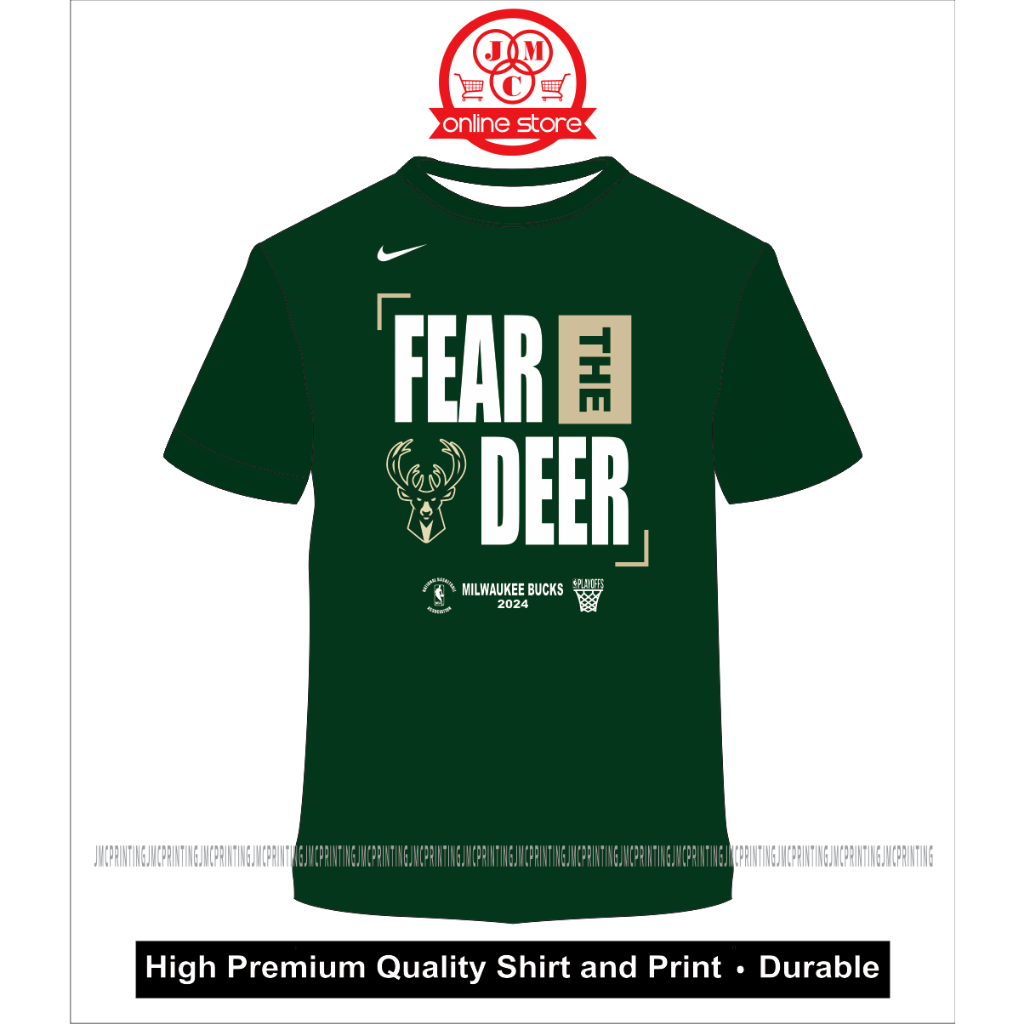 Milwaukee-Bucks NBA/Playoffs-2024 Fear the Deer Premium Quality T-Shirt ...