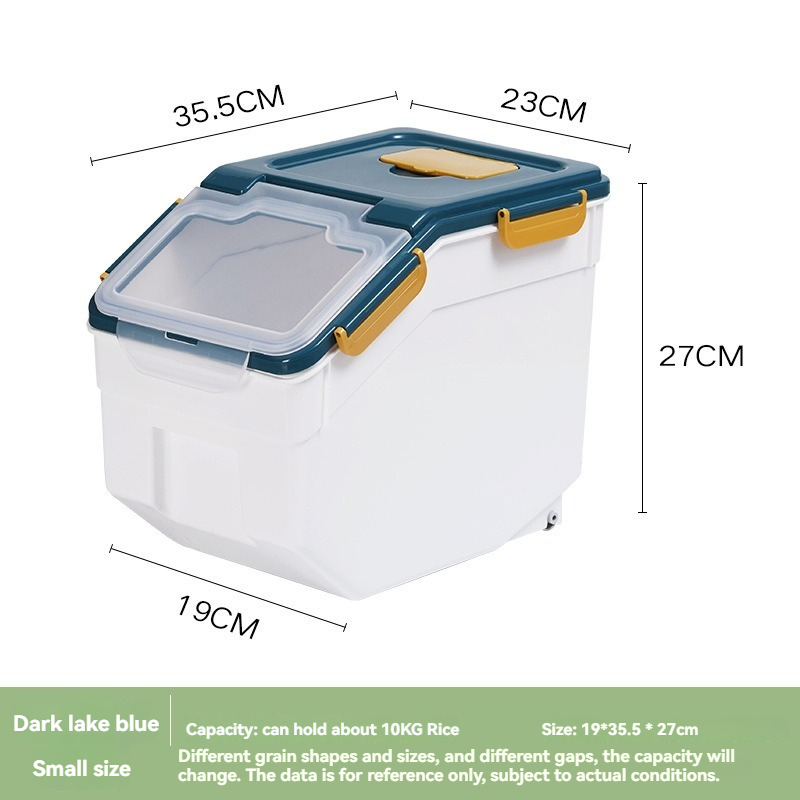 25kg Rice Bucket Rice Storage Container With Wheels Insectproof ...