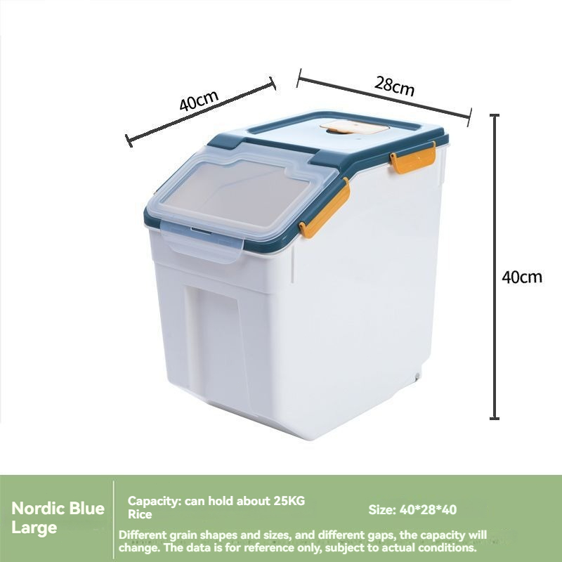 25kg Rice Bucket Rice Storage Container With Wheels Insectproof ...