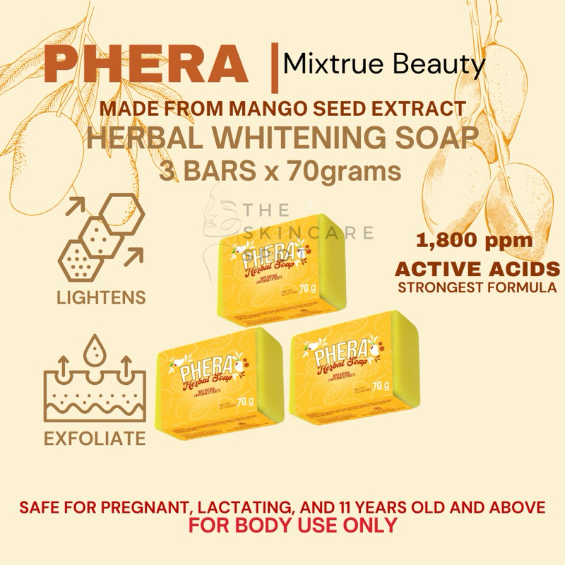 PHERA Herbal Whitening Body Soap (3 BARS) | Shopee Philippines
