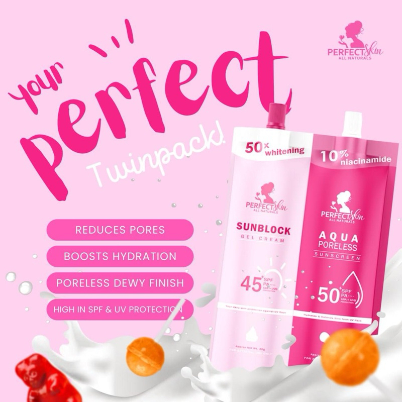 Perfect Skin Twin Pack Sunblock Aqua Poreless | Shopee Philippines