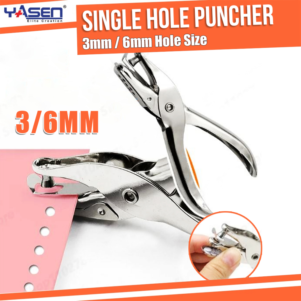 Officom 3/6mm Hole Puncher Portable Mini Round Hole Puncher Handheld ...