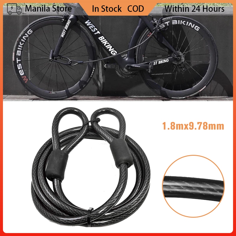 Thickened Security Lock Steel Cable 1.8m Bicycle Lock Cable Anti-theft ...