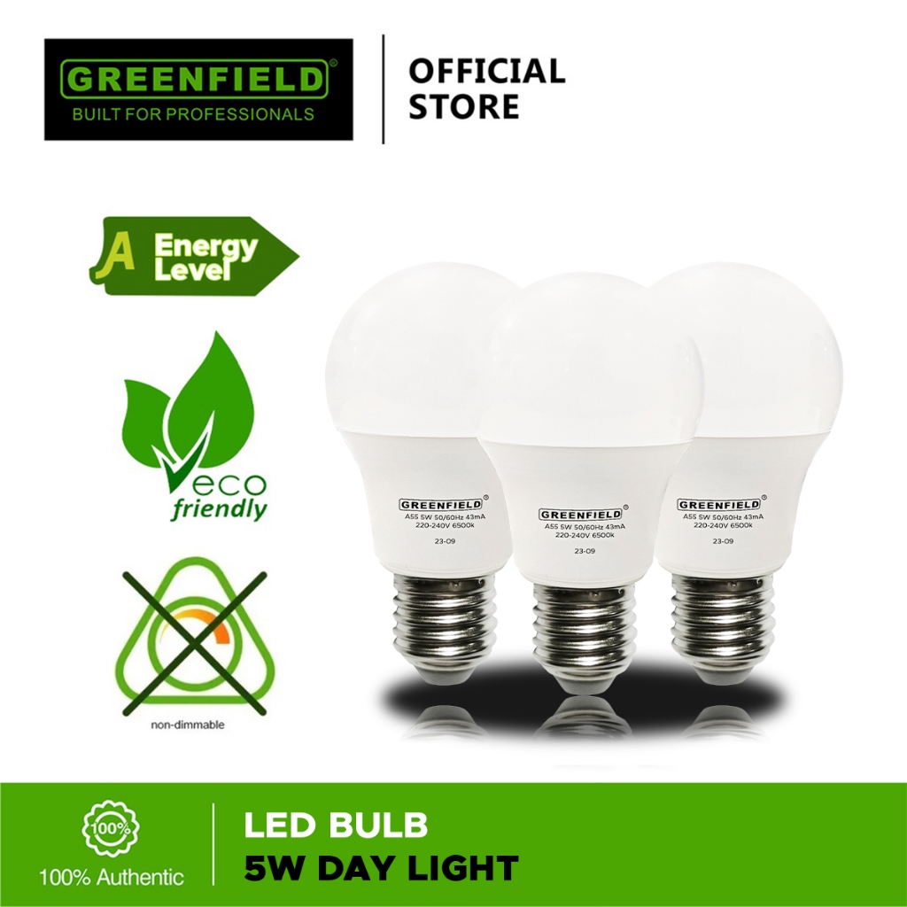 Greenfield LED Bulb 5W Daylight 3 pcs. | Shopee Philippines