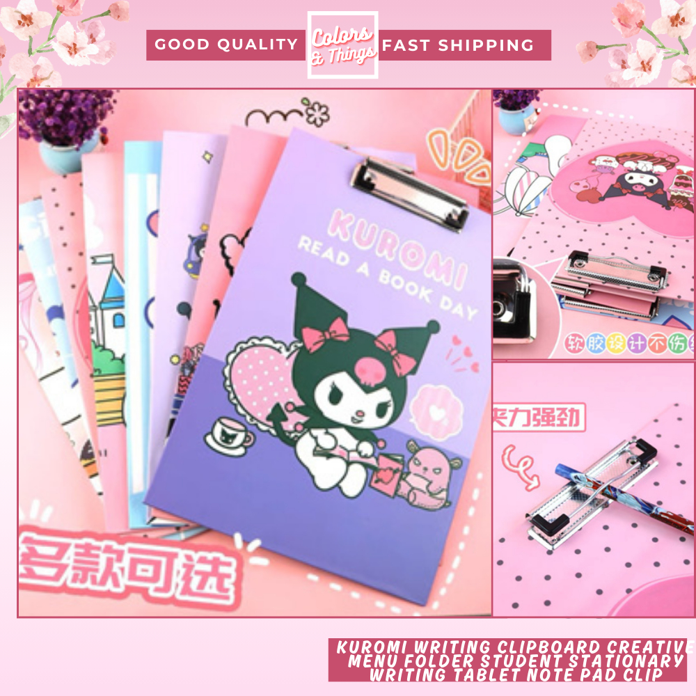 A4 Sanrio Kuromi, Melody & Cinnamoroll Writing Clipboard Menu Folder ...