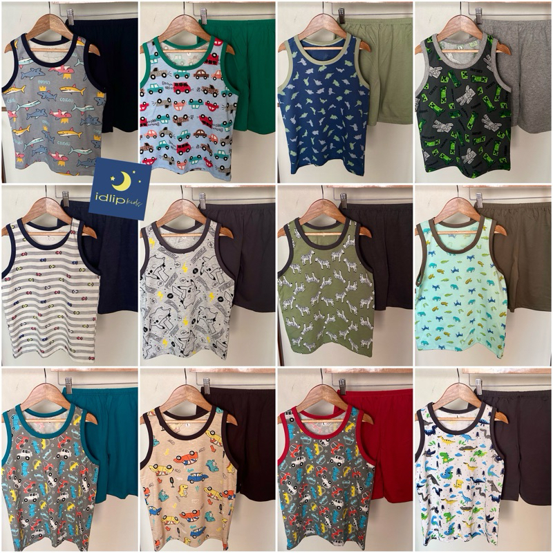 Idlip kids Boys LARGE(5-7yo) Cotton Sando Shorts Set | Shopee Philippines