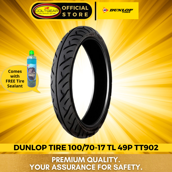DUNLOP Motorcycle Tire 100/70-17 [Tubeless] 49P TT902 | Shopee Philippines