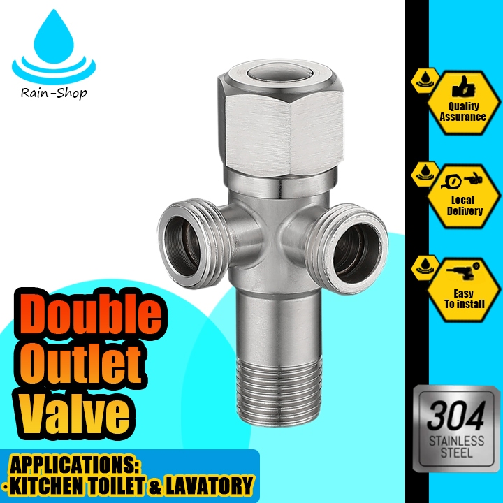 Rain 304 Stainless Steel 2 Way Angle Valve Double Angle Valve Multi ...