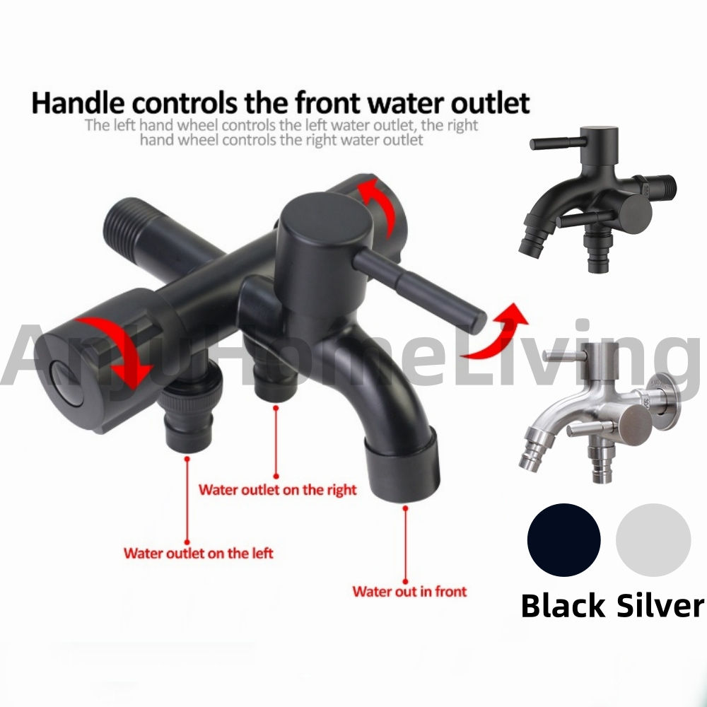 SUS304 Faucet stainless steel 1 Inlet 2 outlet two-way angle valve ...