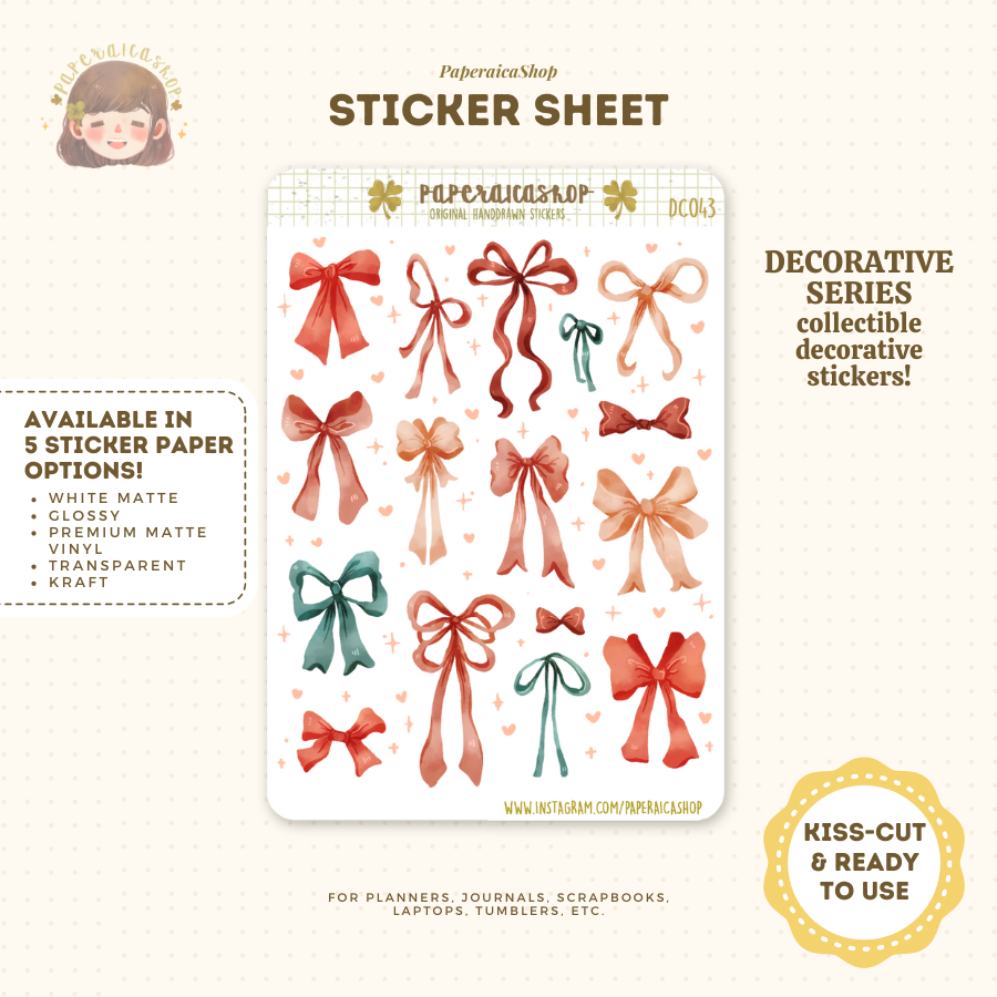 Fairy Ribbons Sticker Sheets, Spring Sticker Sheets, Cozy Sticker ...