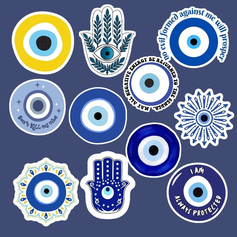 Evil Eye Stickers | Vinyl Matte Laminated Waterproof and Scratchproof ...