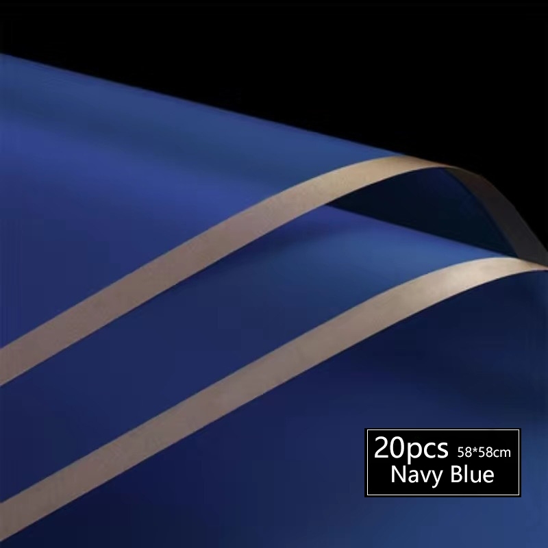 【20pcs】58cm×58cm Flower Wrapping Paper Gold Edge Frosted Florist ...