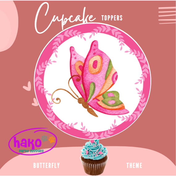Butterfly Theme Cupcake Topper Sticker Party Decoration 30pcs Shopee