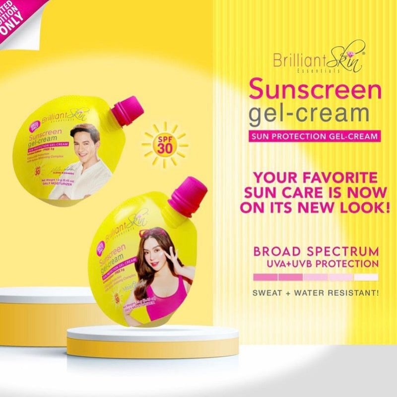 Original Brilliant Skin Sunscreen Sachet | Gel-Cream | Shopee Philippines