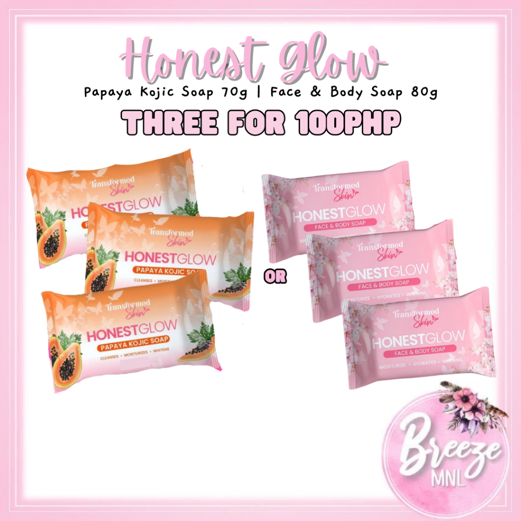 3 for 100 Honest Glow Kojic Papaya Soap 70g / HG Face and Body Glass ...