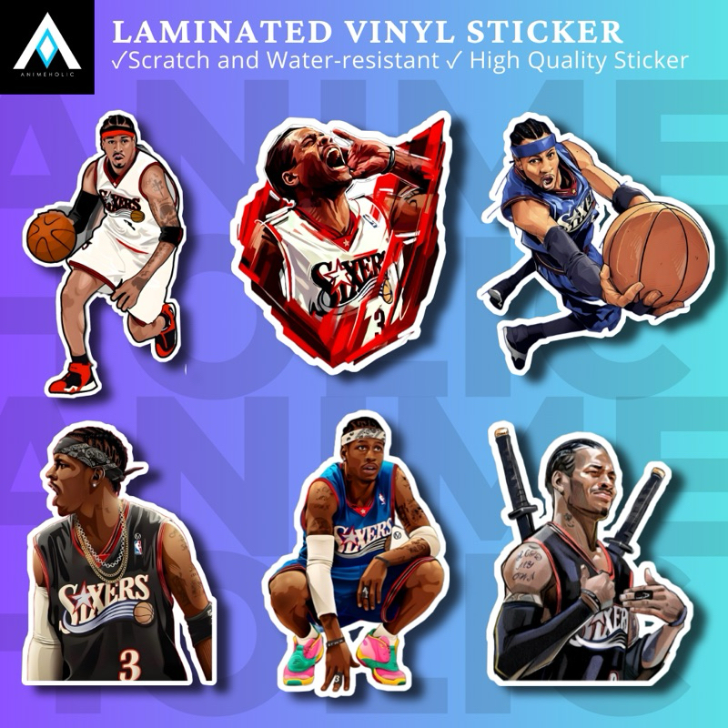 ALLEN IVERSON NBA STICKERS LAMINATED VINYL STICKERS ~ ANIMEHOLIC ...