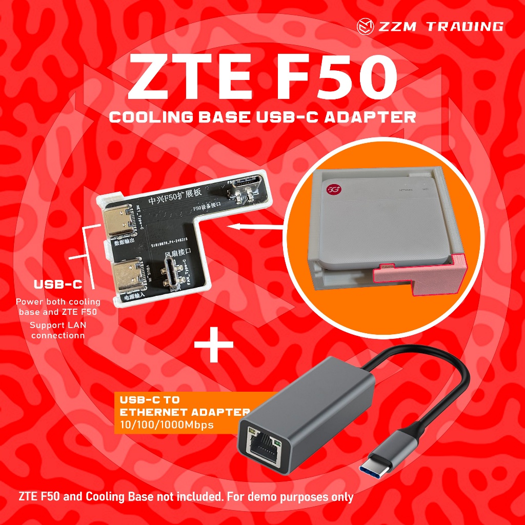 ZTE F50 Dock Type-C Power & Ethernet LAN Adapter ZZM Trading | Shopee ...