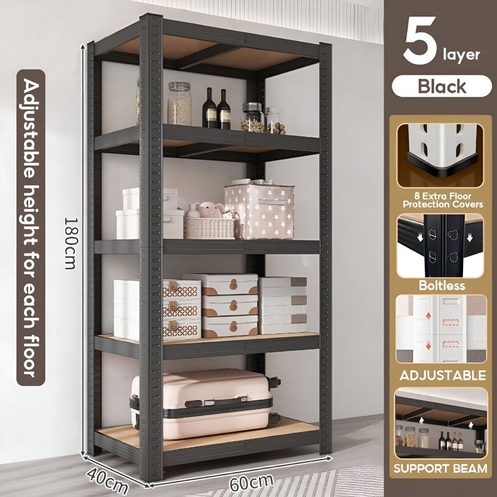 Boltless Steel Rack 6 Layers Organizer Adjustable Heavy Duty Rack Metal ...