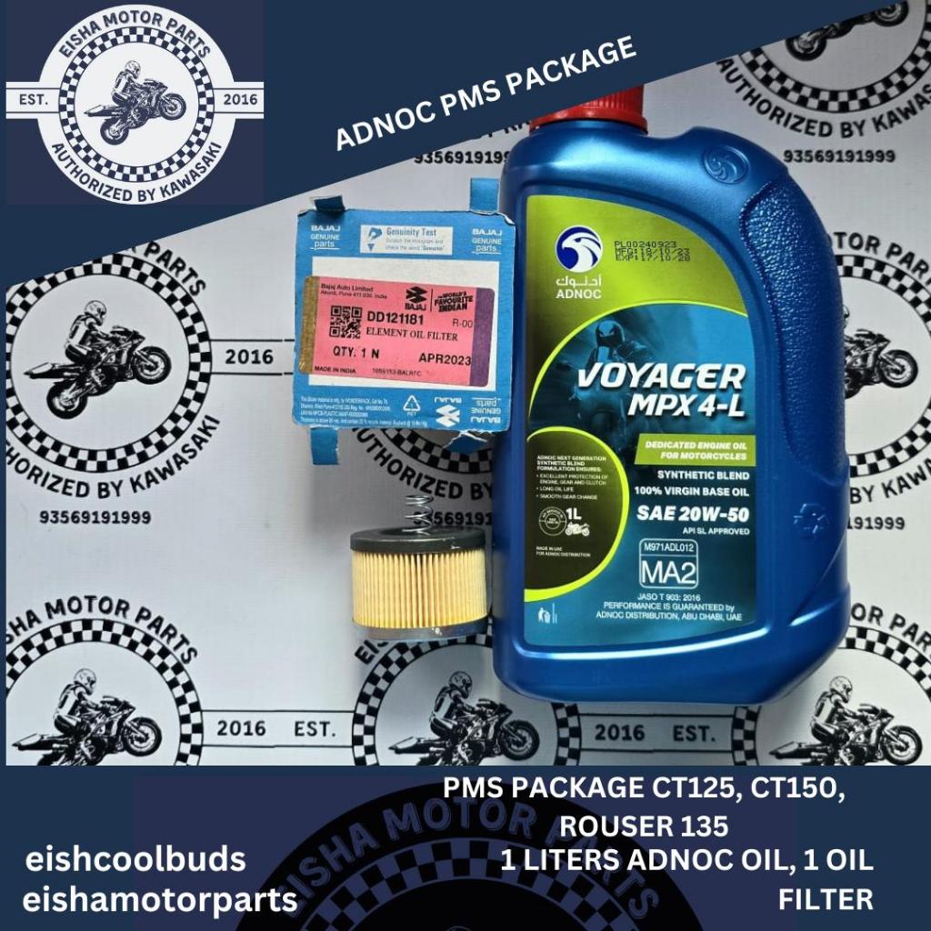 PMS Package Adnoc 20W50 1 Liter with Oil Filter Rouser 135, CT125 ...