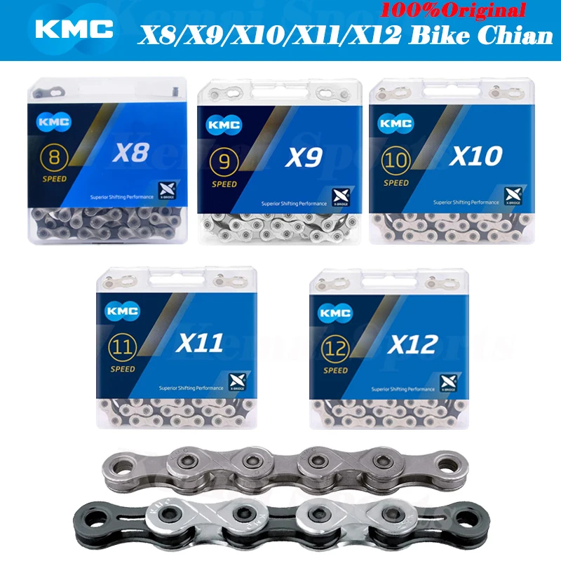 KMC X8 X9 X10 X11 X12 Bike Chain 10s 11s 12s MTB/Road Bike Chain with Quick-Link for Shimano ...