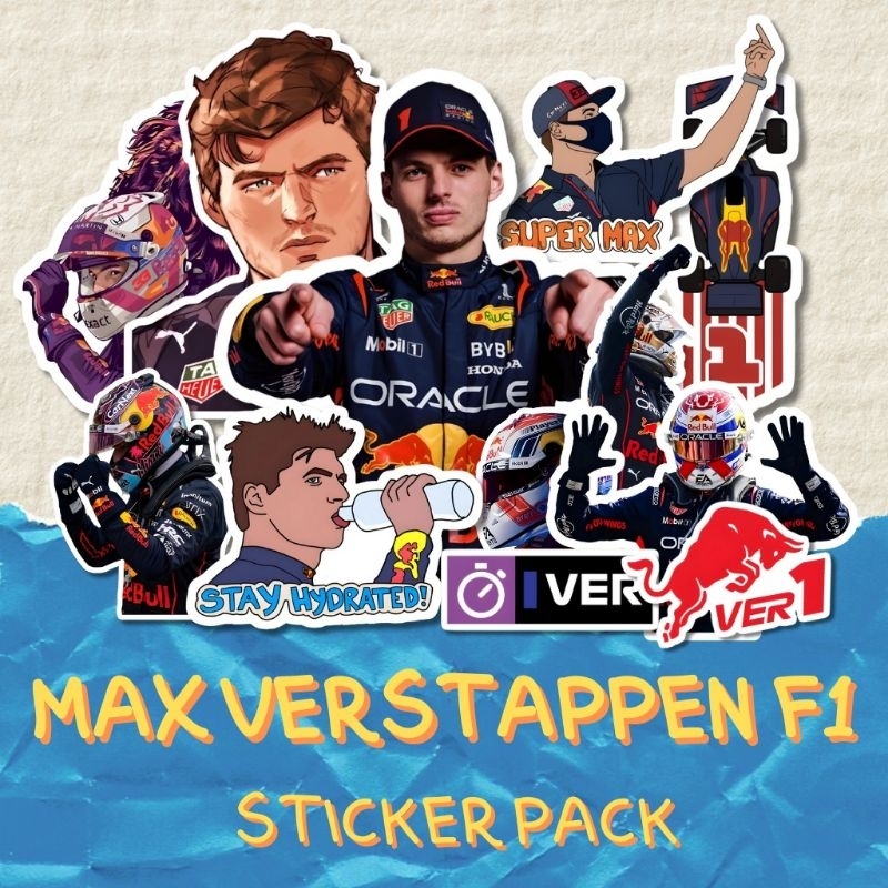 F1 Max Verstappen 12pcs Sticker Pack | Die-Cut Vinyl Matte Laminated ...