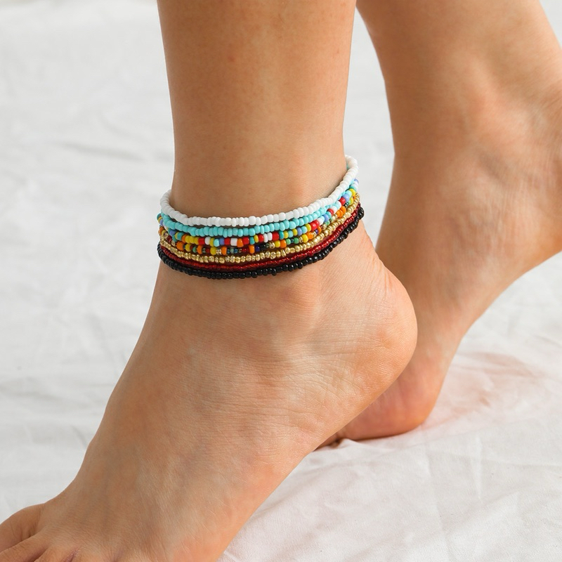 Seed Bead Anklet Colorful Beads Feet Chain Beach Ankle Bracelet Boho ...