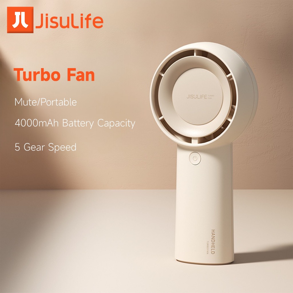 Jisulife Personal Handheld Turbo Fan Rechargeable (4000mAh) | Shopee ...