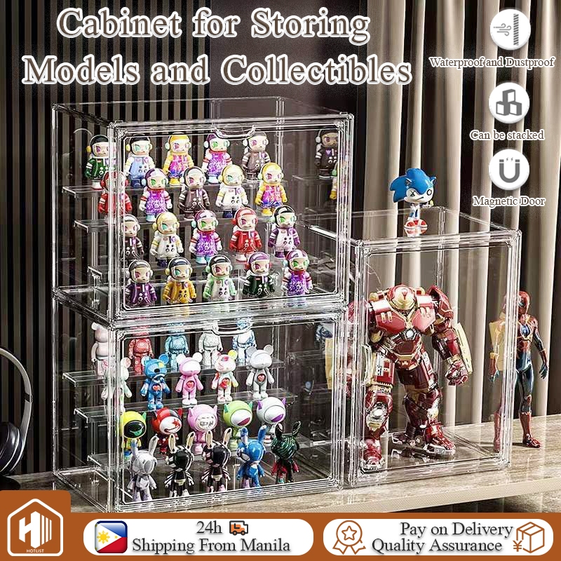 Acrylic Display Case Pop mart Action Figures Storage Organizer Box ...