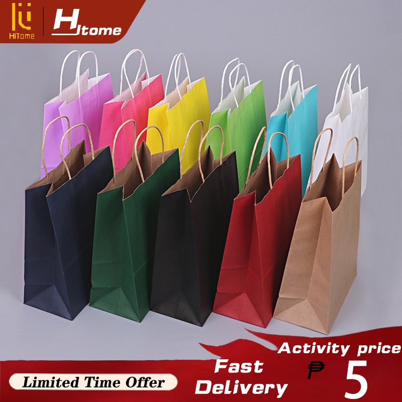 Cowhide Paper Bags Birthday Gift Bag Twisted Paper Bag Wedding Birthday ...