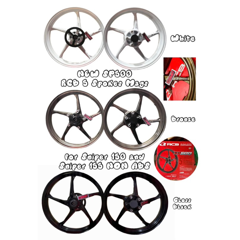 NEW SP500 RCB 5 Spokes Mags Sniper 150 and Sniper 155 ABS Ready 1.85 x ...