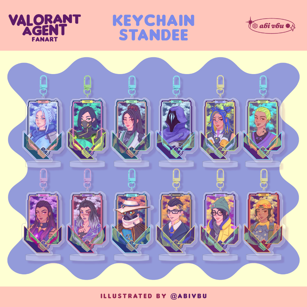 Valorant Acrylic Keychain Standee Fanart by AbiVbu | Shopee Philippines